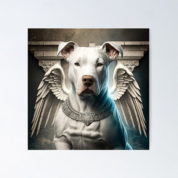 "White Pittie Angel Wings" Poster for Sale by NikeThePitbull | Redbubble