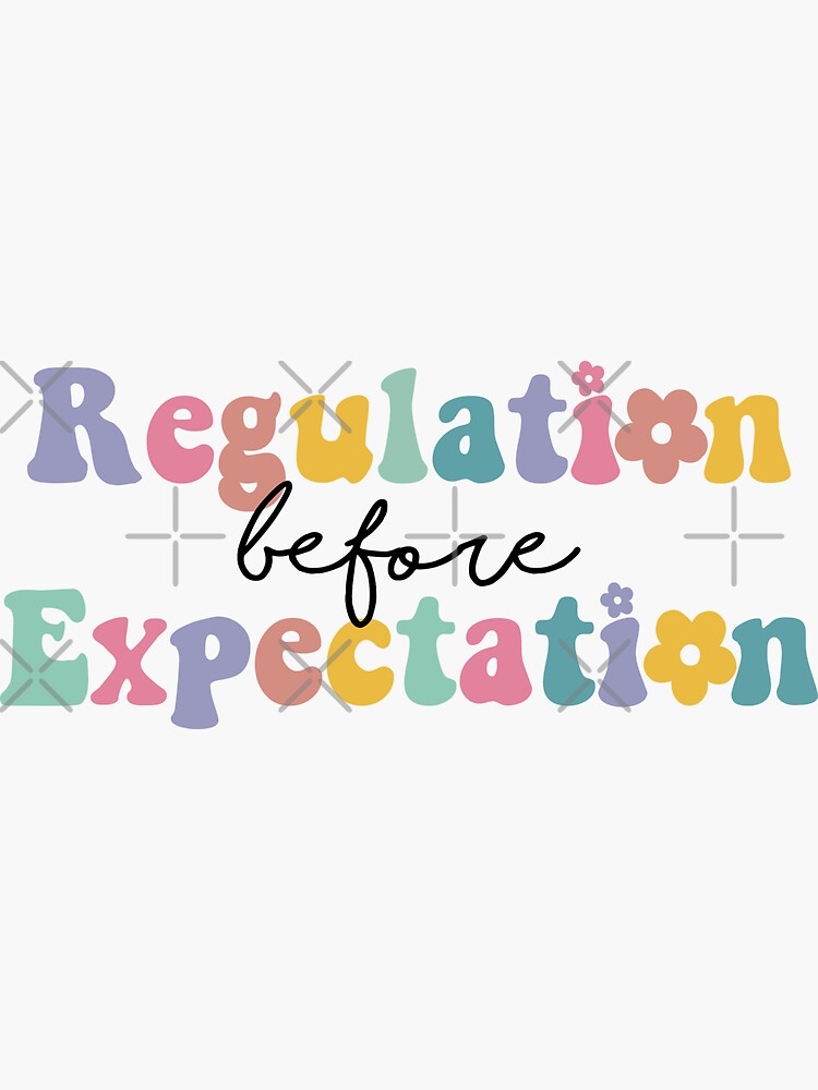"Regulation Before Expectation Neurodiversity Affirming,Neurodiversity Therapist groovy" Sticker ...