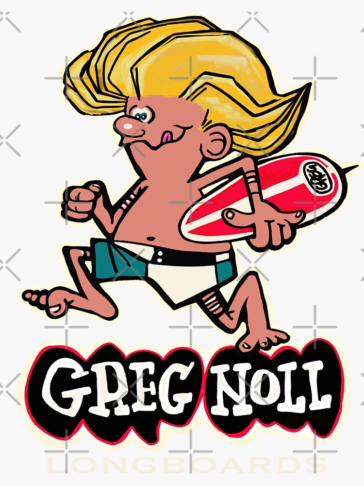 "Vintage Greg Noll longboards surfer running man " Sticker for Sale by ...