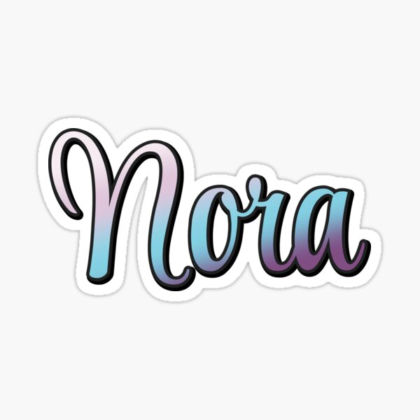 "Nora Name in Cool Colors and Script Lettering " Sticker for Sale by ...