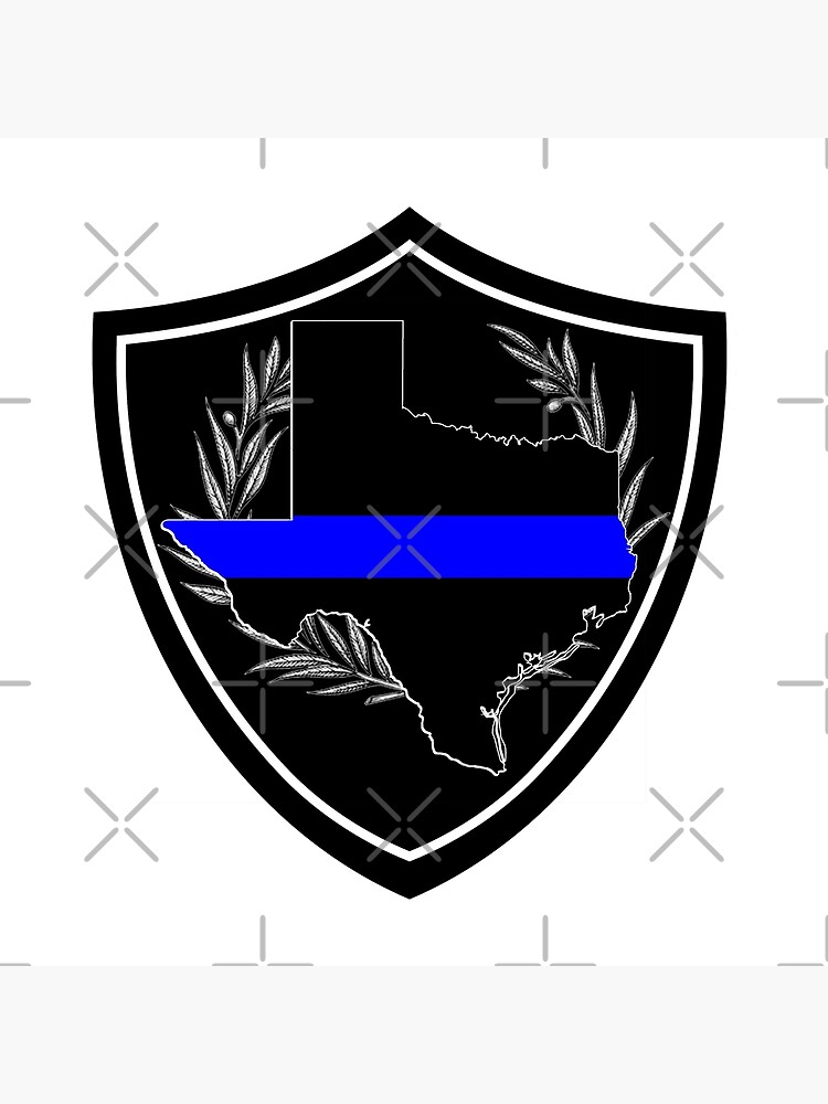 "Thin Blue Line Texas Shield" Poster for Sale by cfourstudios | Redbubble