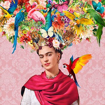 "Frida Kahlo Pink Wild" Sticker by Muycote | Redbubble