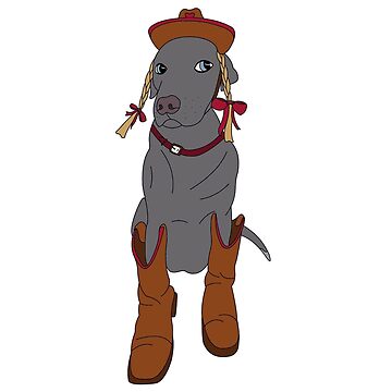 "Silver Lab Cowboy" Sticker for Sale by rhymeswithwitch | Redbubble