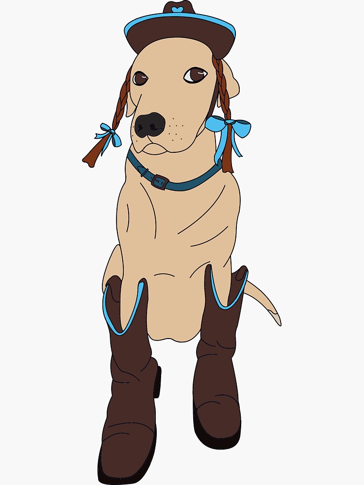 "Yellow Lab Cowboy" Sticker for Sale by rhymeswithwitch | Redbubble
