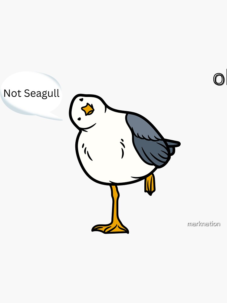 "Not Seagull, Hipster Larus Marinus "Gull Not Seagull"" Sticker for ...