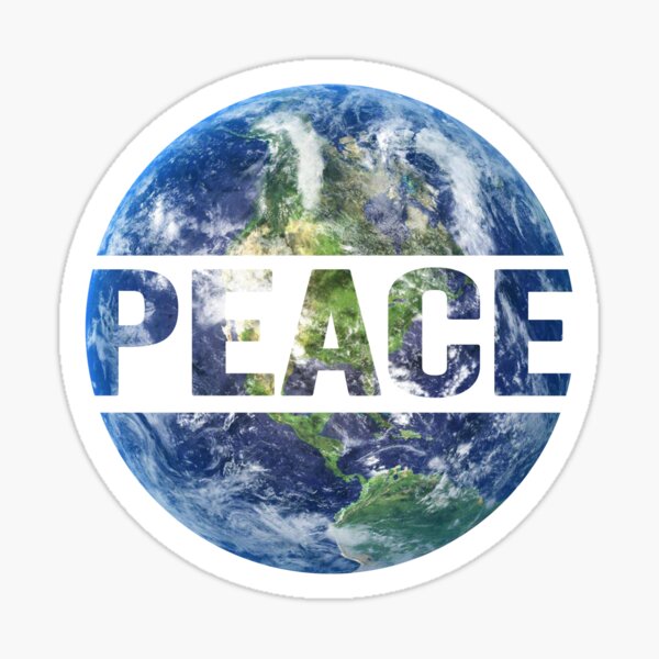 "World Peace, The World with the word Peace" Sticker for Sale by ...