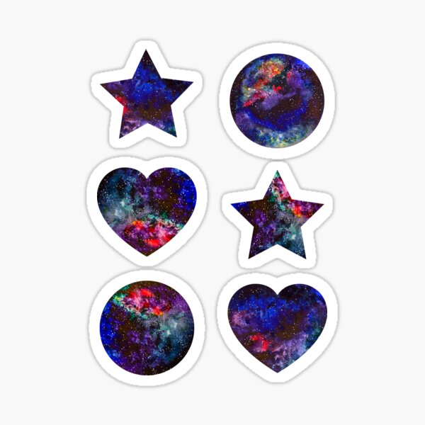 "Simple geometric shapes Galaxy star heart circle" Sticker for Sale by ...