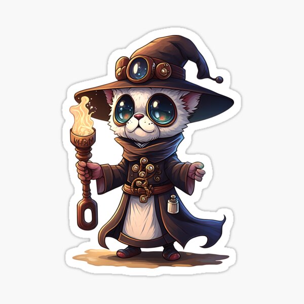 "Cat Mage" Sticker for Sale by TheSillySartor | Redbubble