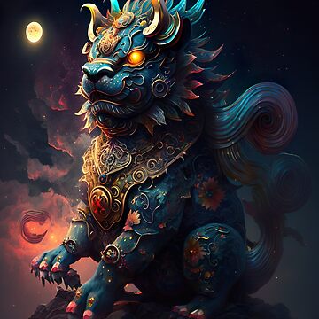 "Oni Foo dog" Sticker for Sale by MANGA Crusade | Redbubble