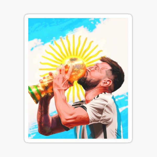 "Messi World Champion ?⚽️" Sticker for Sale by percygeorgeart | Redbubble