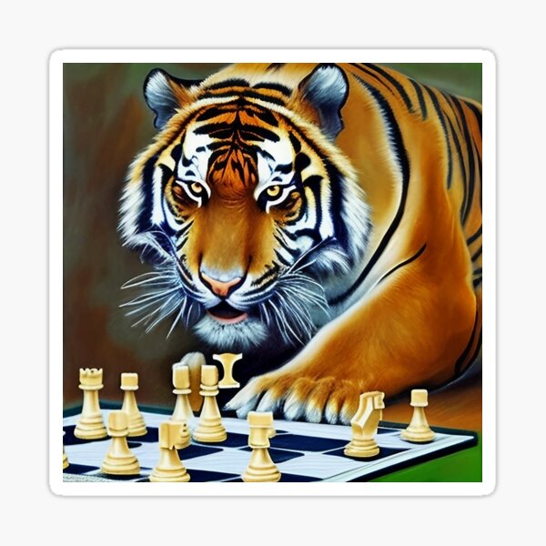 "Tiger Chess" Sticker for Sale by Steeshirts | Redbubble