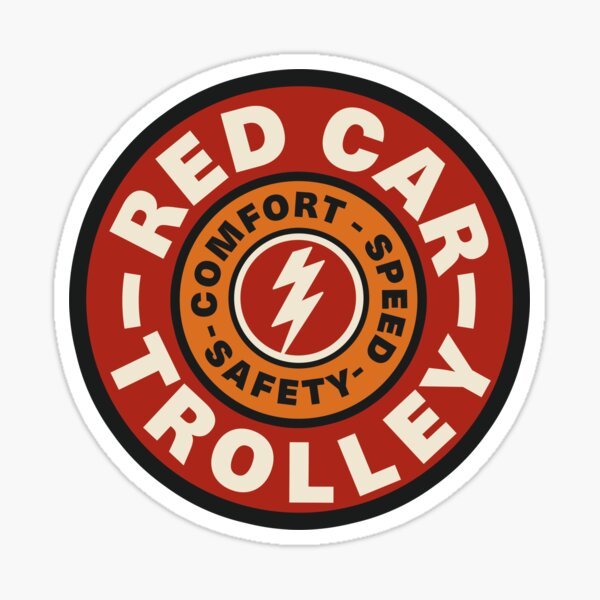 "Red Car Trolley" Sticker for Sale by joshbailey | Redbubble