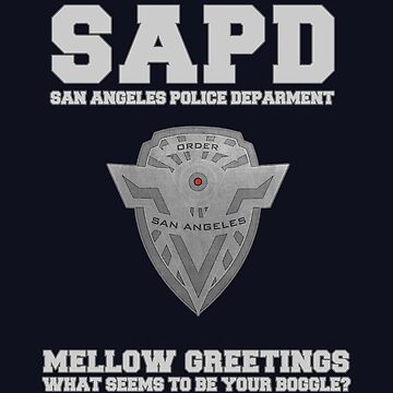 "DEMOLITION MAN SAN ANGELES SAPD" Sticker for Sale by T-paw | Redbubble