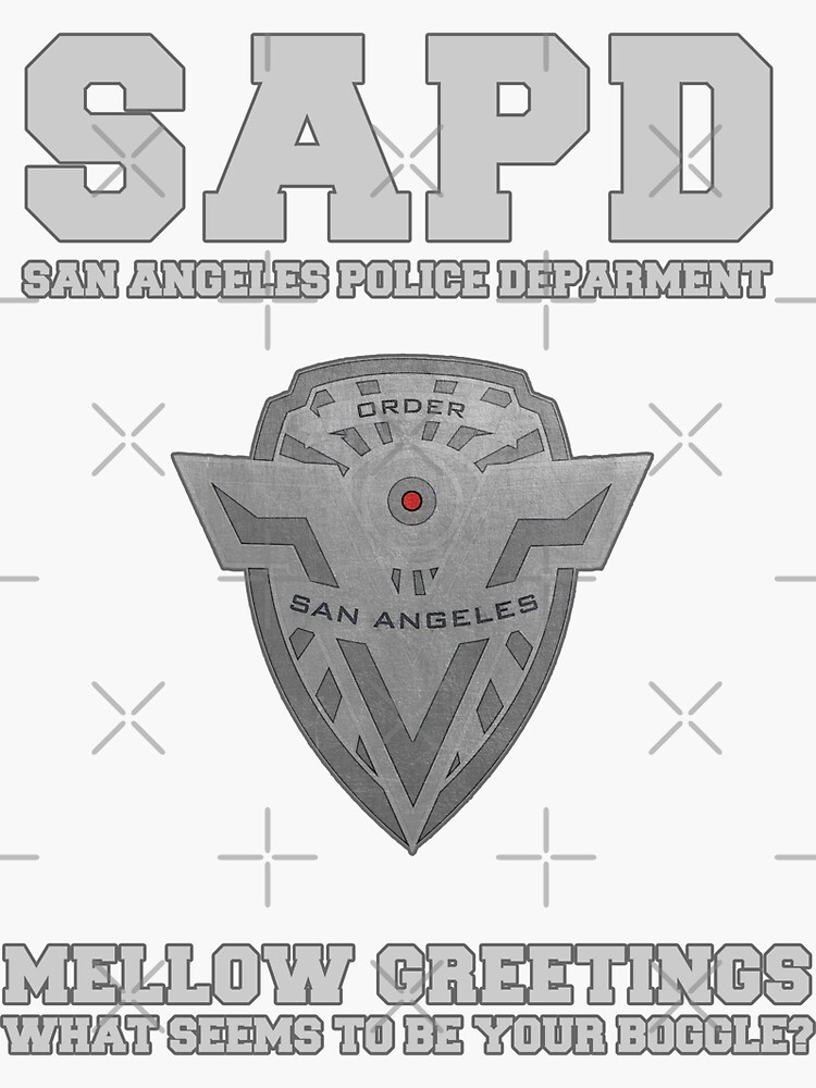 "DEMOLITION MAN SAN ANGELES SAPD" Sticker for Sale by T-paw | Redbubble