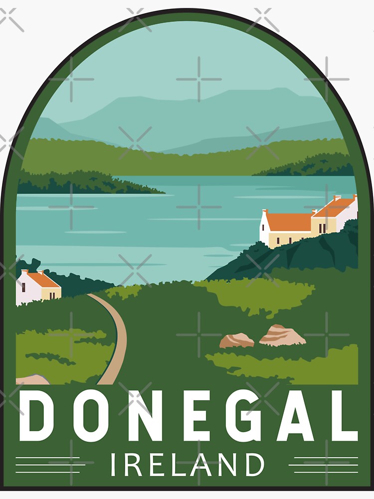 "Donegal Ireland Travel Retro Emblem" Sticker for Sale by ...