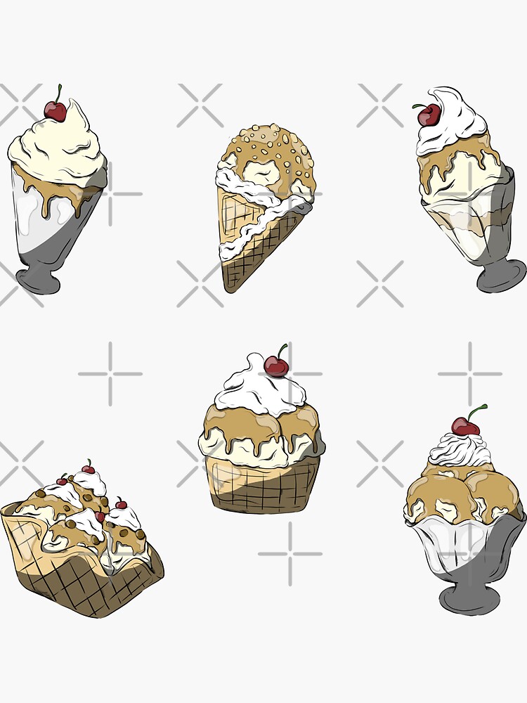 "Caramel Sundae" Sticker for Sale by JLindsayArt | Redbubble