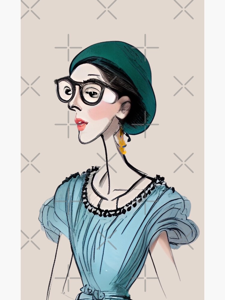 French Allure”… Naive Drawing By Carraann." Sticker for Sale by ...