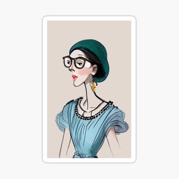 French Allure”… Naive Drawing By Carraann." Sticker for Sale by ...