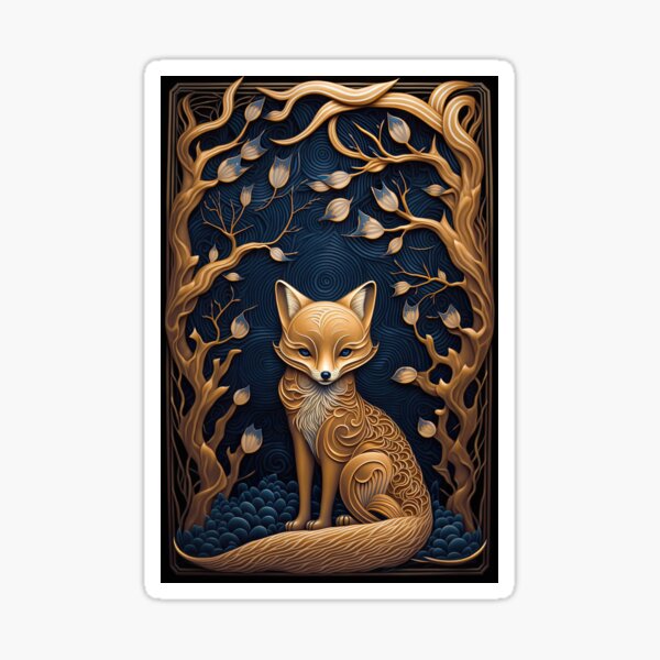 "Kitsune - The Mischievous Fox Spirit" Sticker for Sale by TortoPlus ...