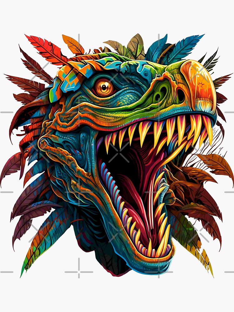"Colorful T-Rex" Sticker for Sale by Urbanksy | Redbubble