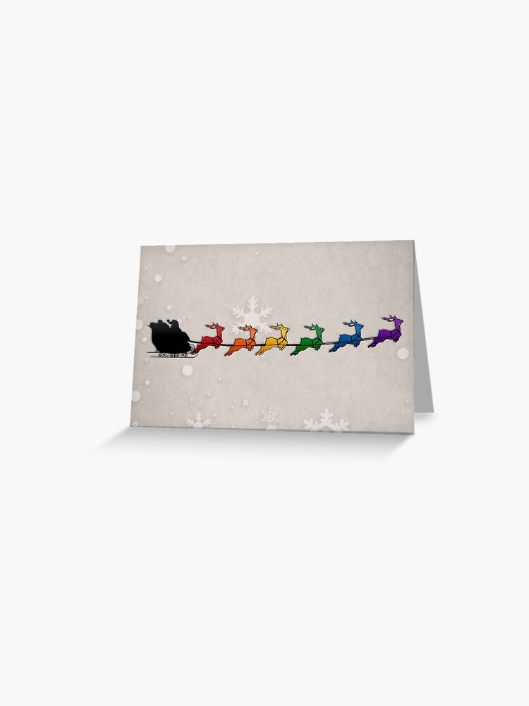 "Santa and Sleigh with LGBTQ Pride Rainbow Reindeer Christmas Design ...