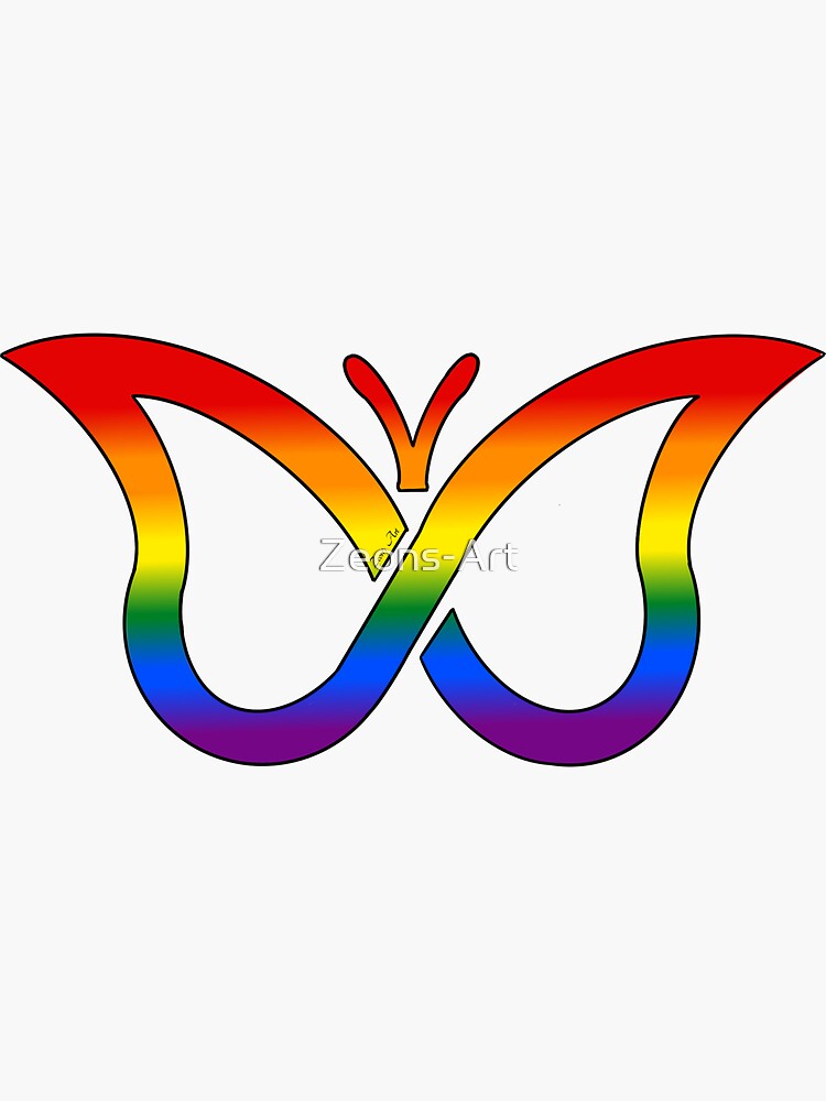 "ADHD and LGBT Pride Butterfly" Sticker for Sale by Zeons-Art | Redbubble