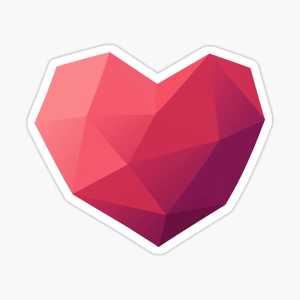 "Low Poly Heart" Sticker for Sale by ArtandCoffeeUK | Redbubble