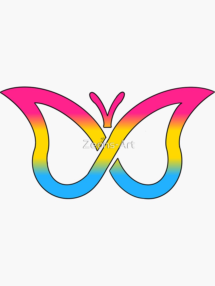 "ADHD and Pan Pride Butterfly" Sticker for Sale by Zeons-Art | Redbubble