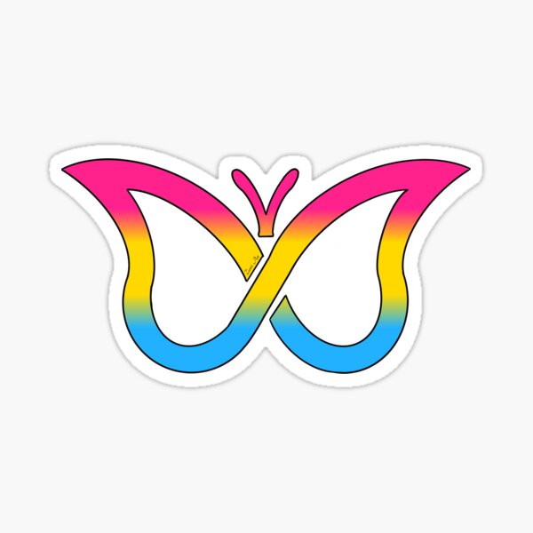 "ADHD and Pan Pride Butterfly" Sticker for Sale by Zeons-Art | Redbubble