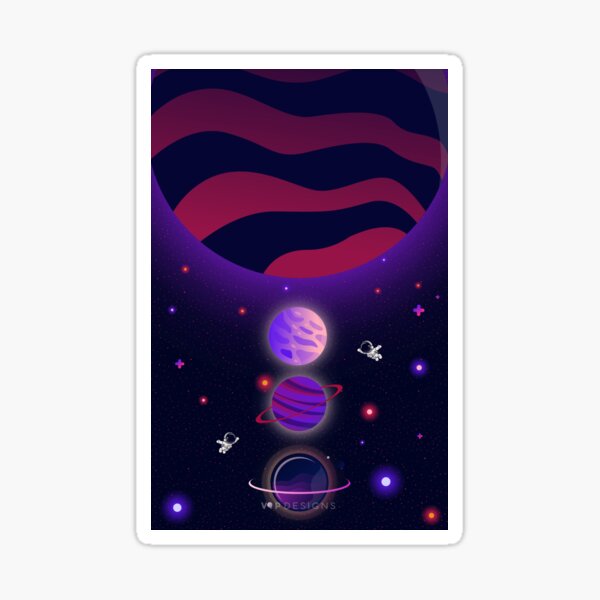 "Astronauts Orbiting Near Planets" Sticker for Sale by vipdesigns ...