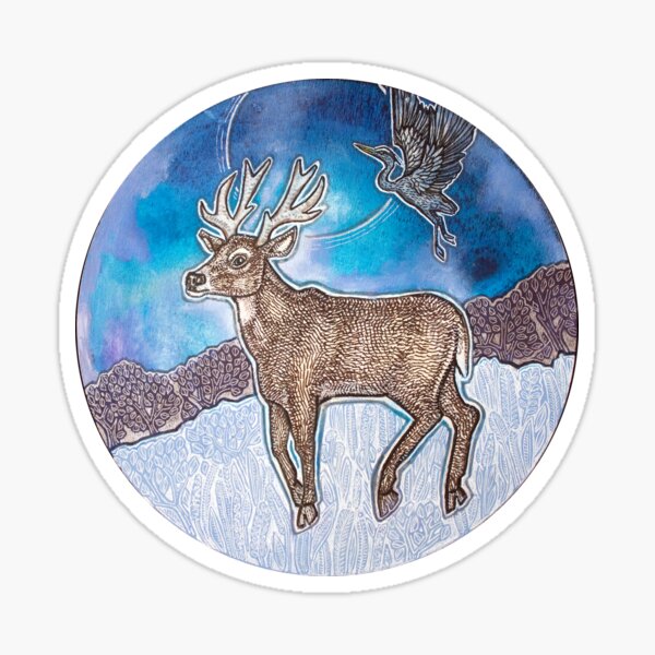 "Lone Stag" Sticker for Sale by LynnetteShelley | Redbubble