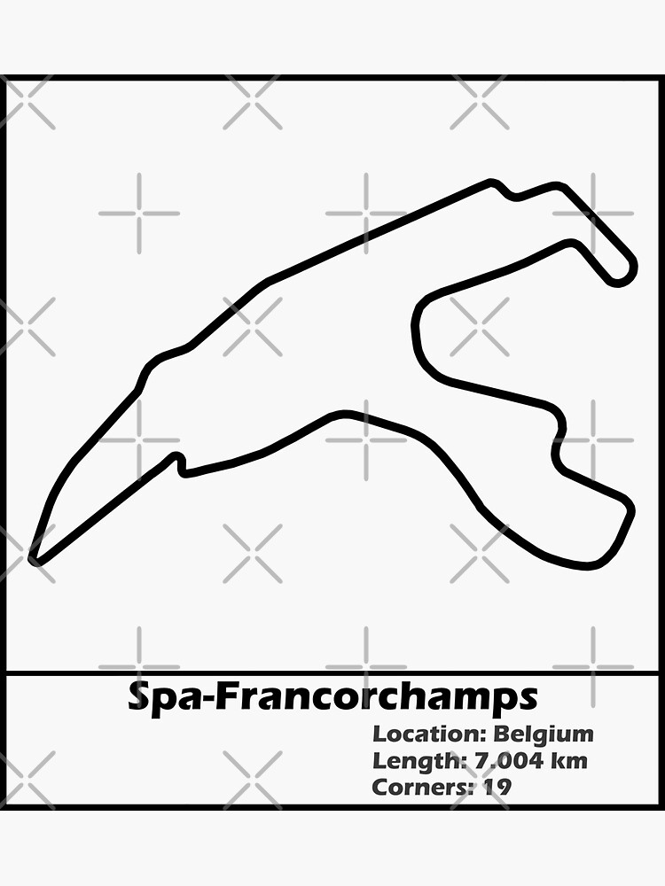 "Spa Francorchamps(Black)" Sticker for Sale by Flamurdesign | Redbubble