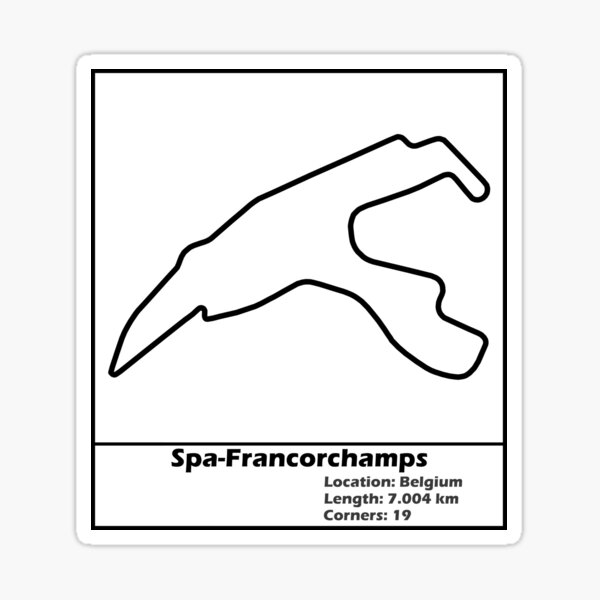 "Spa Francorchamps(Black)" Sticker for Sale by Flamurdesign | Redbubble