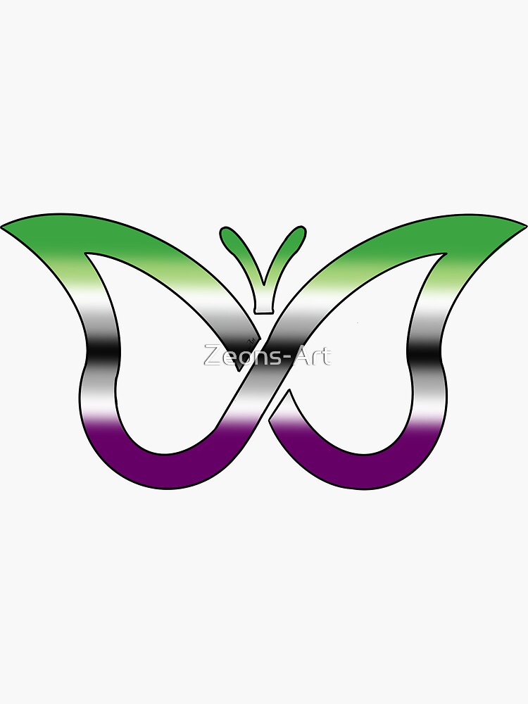 "ADHD and AroAce Pride Butterfly v.2" Sticker for Sale by Zeons-Art | Redbubble