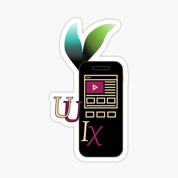 "Hand-drawn Digital Art IT UI UX Design" Sticker for Sale by ...