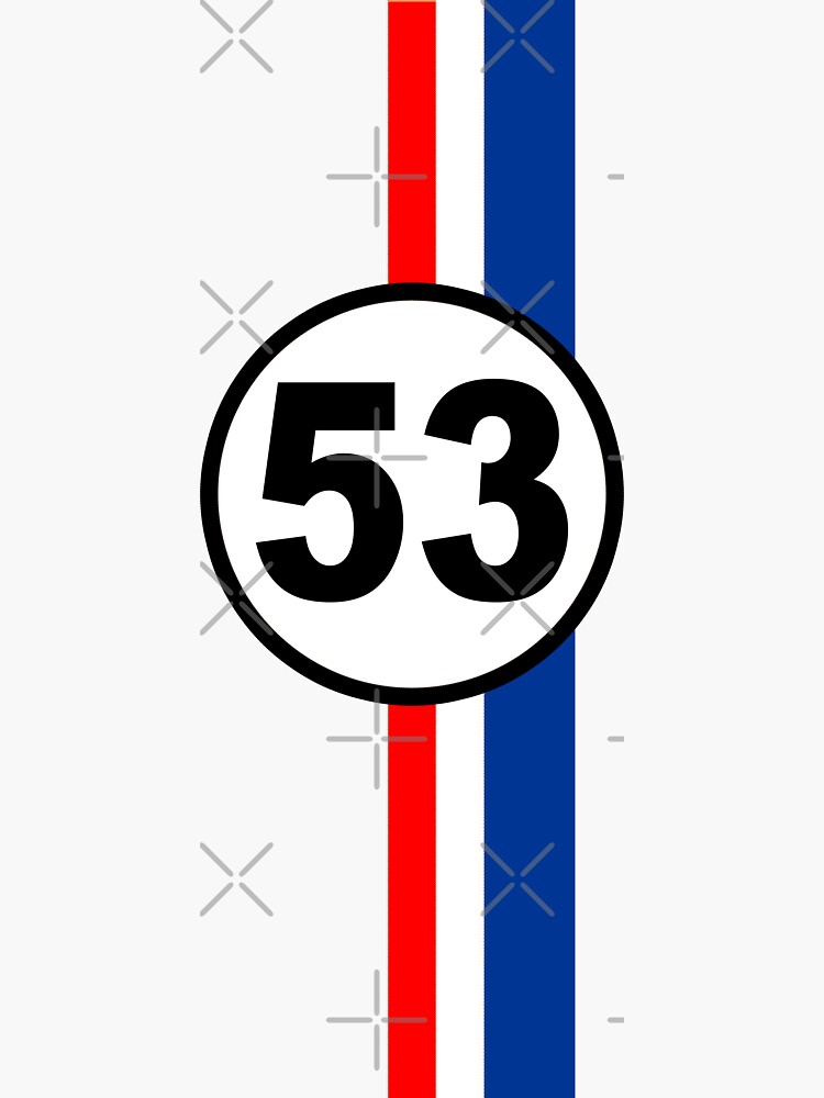 "Herbie car 53 - vintage bug - vintage car - retro car" Sticker for ...