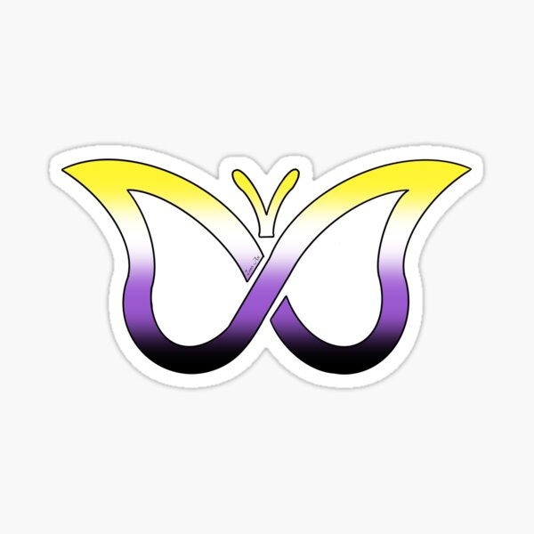 "ADHD and Nonbinary Pride Butterfly" Sticker for Sale by Zeons-Art ...