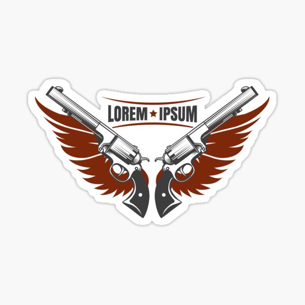 "Revolvers with wings emblem" Sticker for Sale by devaleta | Redbubble