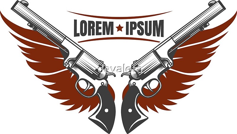 "Revolvers with wings emblem" by devaleta | Redbubble