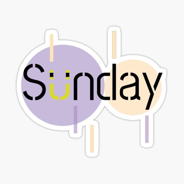 "Hand-drawn Digital Art Sunday Vibes" Sticker for Sale by DigiPicStock ...