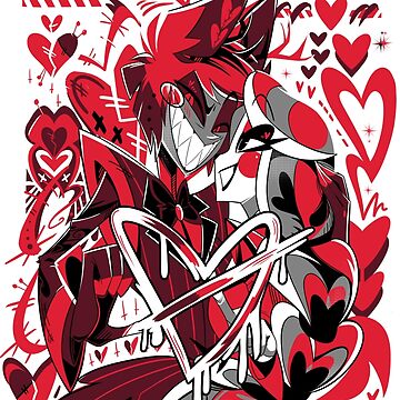 "Copy of Charlie + Alastor 2023 Hazbin Hotel V-day Inspired Fanmerch (White BG)" Sticker for ...