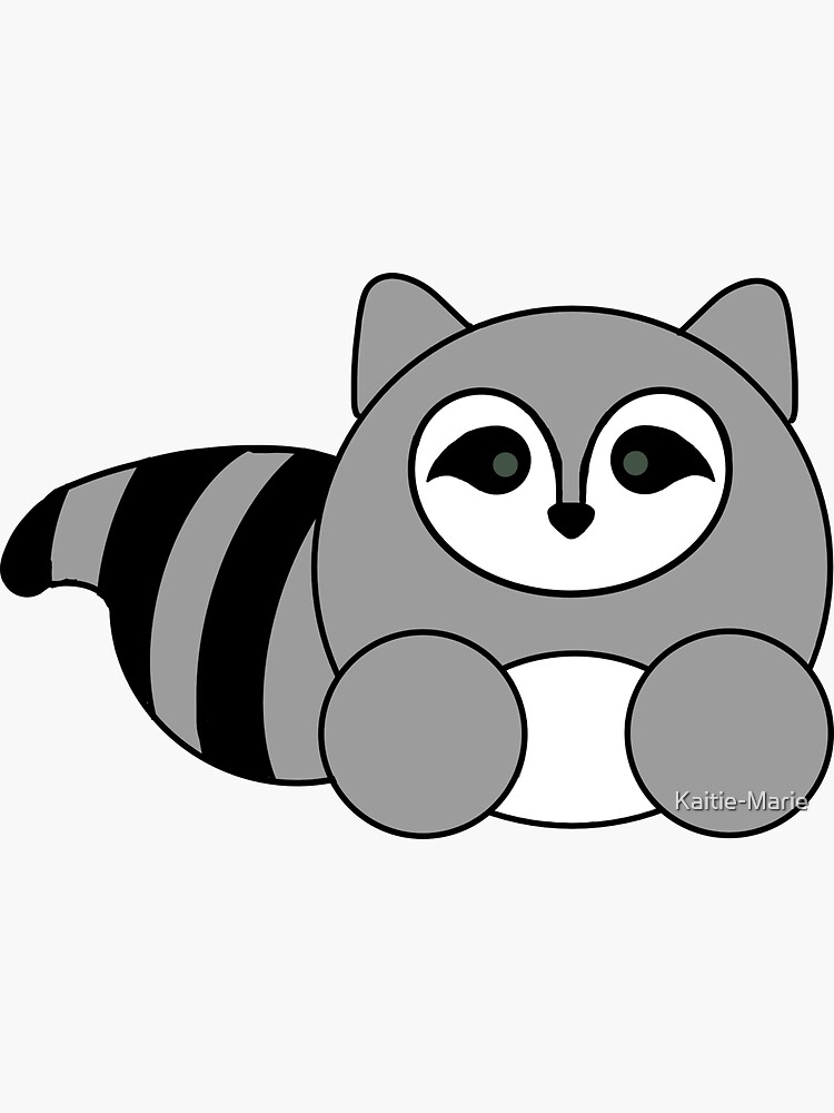 "Round Raccoon" Sticker for Sale by Kaitie-Marie | Redbubble