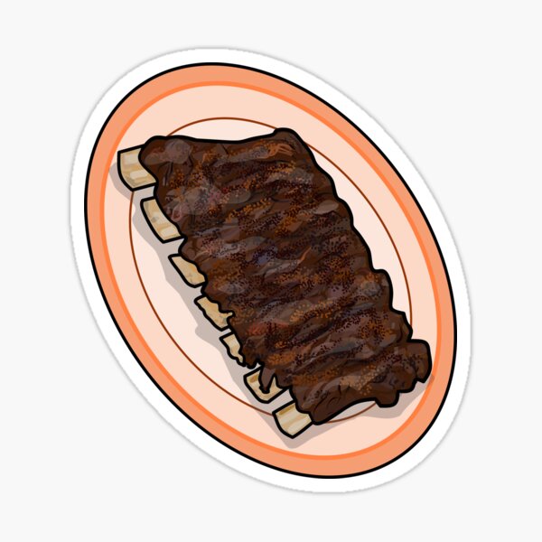 "Short ribs cartoon illustration" Sticker for Sale by Misscartoon ...
