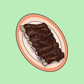 "Short ribs cartoon illustration" Sticker for Sale by Misscartoon ...