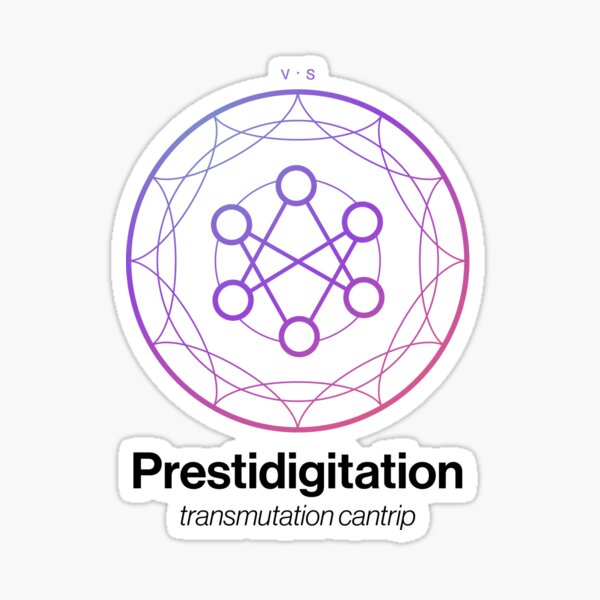 "Prestidigitation Spell Symbol" Sticker for Sale by Unspelled | Redbubble