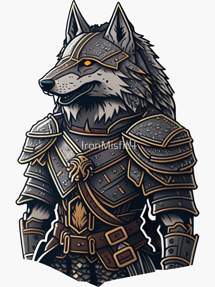 "Armored Wolf" Sticker for Sale by IronMisfit4 | Redbubble