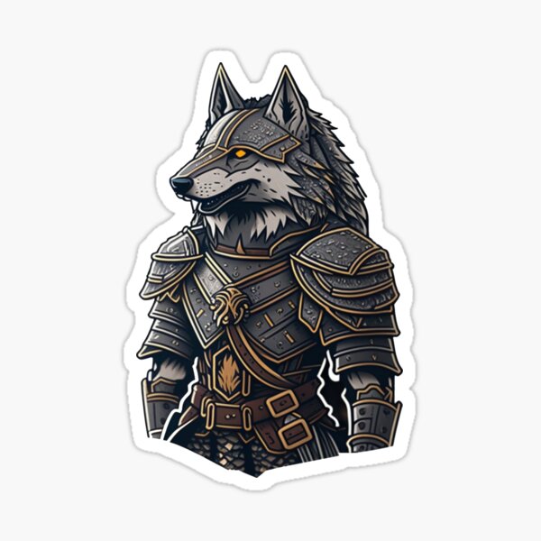 "Armored Wolf" Sticker for Sale by IronMisfit4 | Redbubble