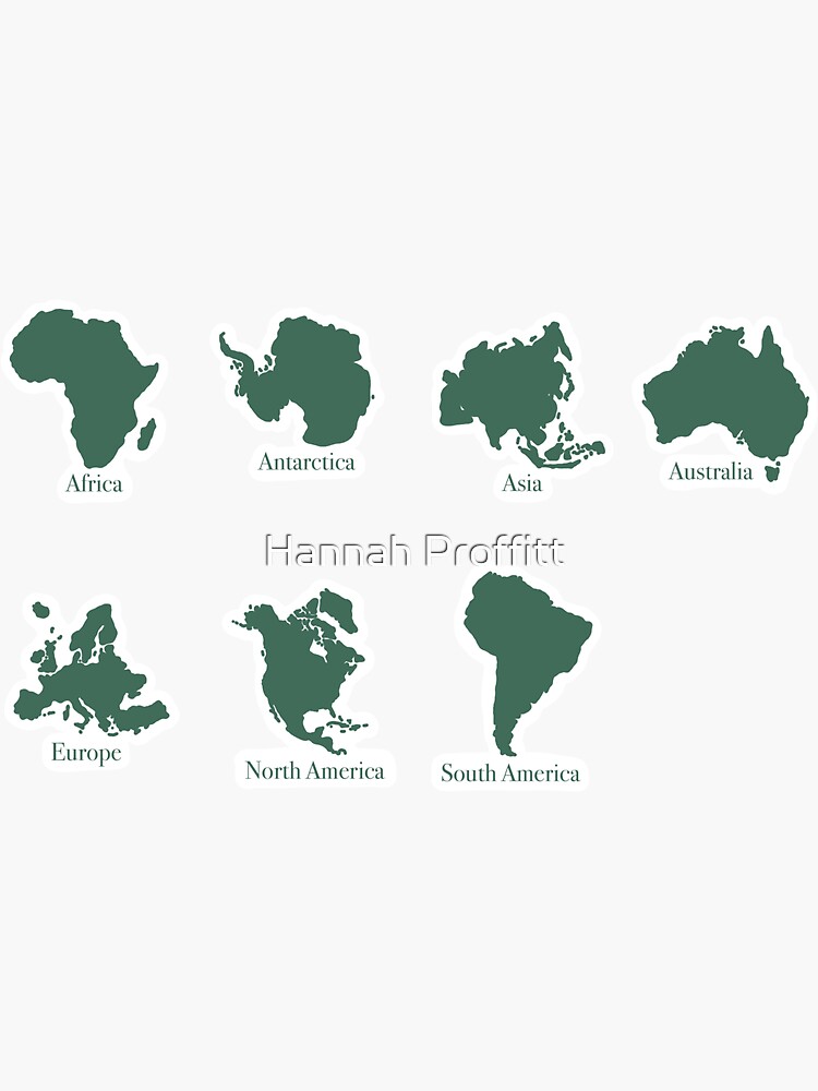 "7 continents " Sticker for Sale by proffittahannah | Redbubble