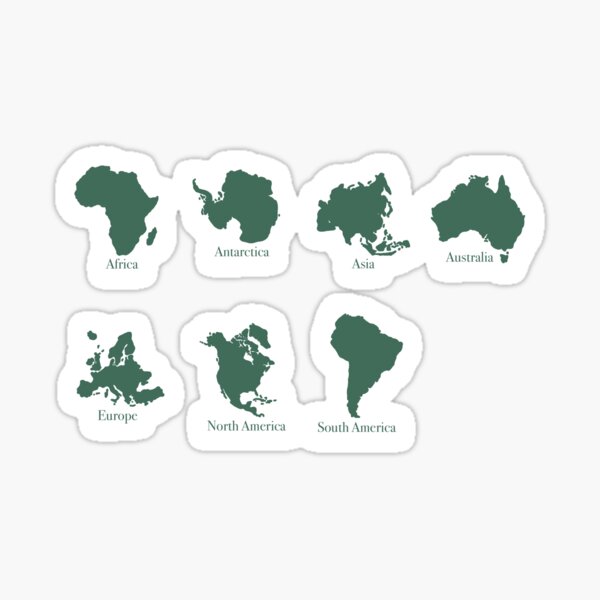 "7 continents " Sticker for Sale by proffittahannah | Redbubble