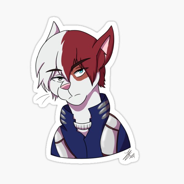 "Todoroki Cat" Sticker for Sale by Cloudskid1 | Redbubble